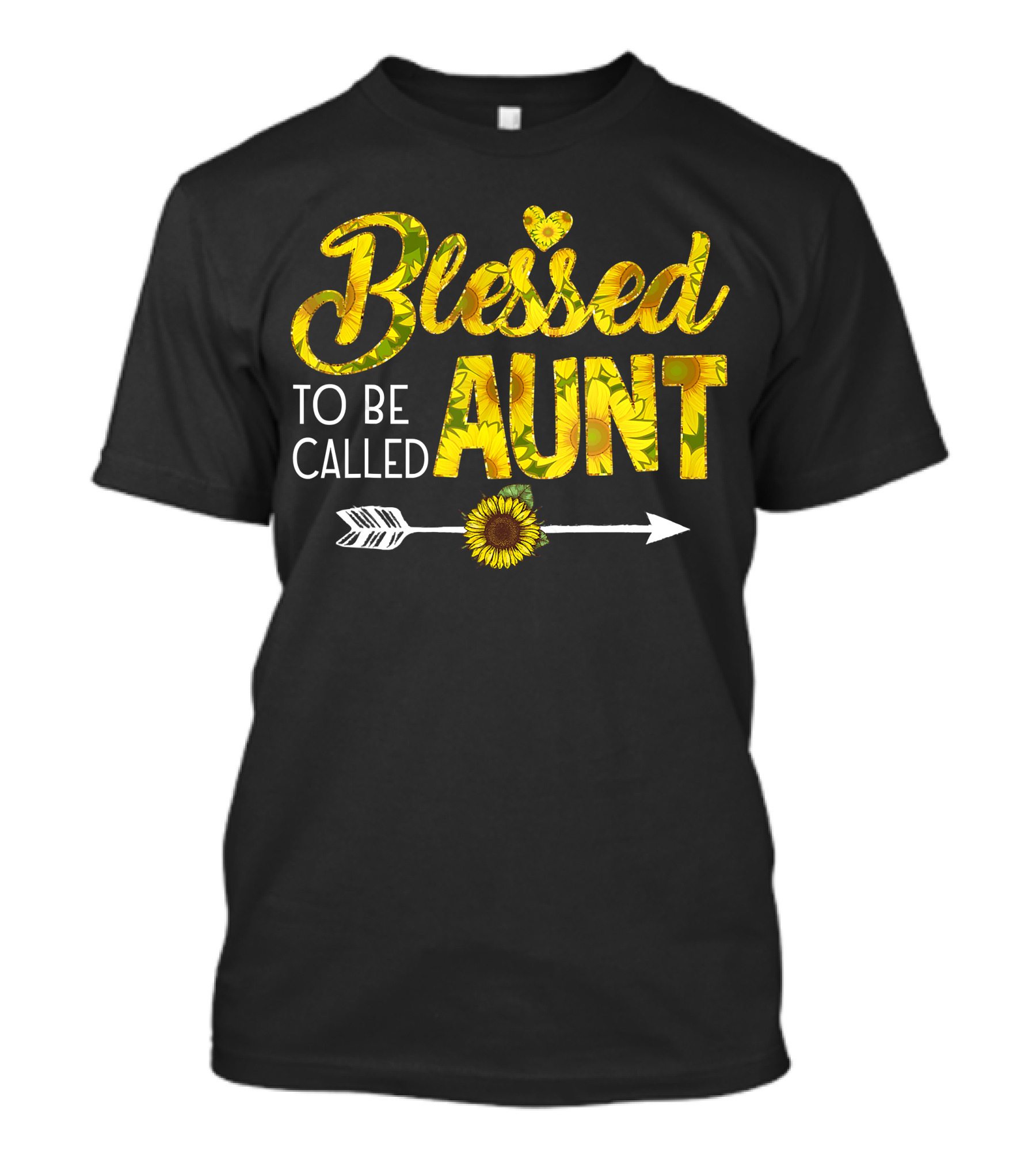 Blessed To Be Called Aunt Sunflower Arrow Heart T-Shirt