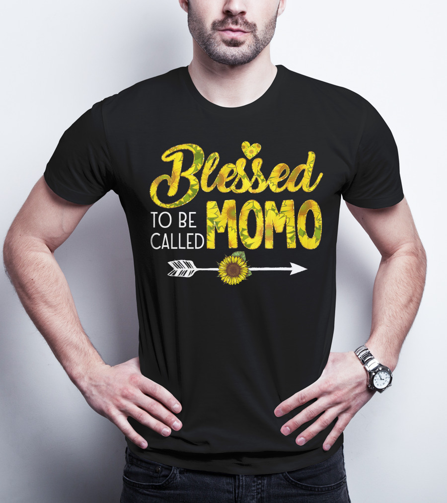 Blessed To Be Called Momo Sunflower Arrow T-Shirt