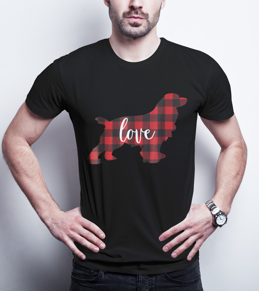 Love Buffalo Plaid Cocker Spaniel Mom T-Shirt