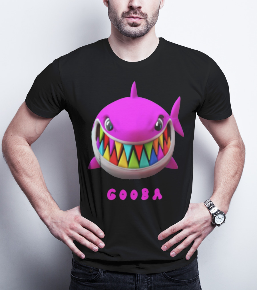 Gooba 69 Merch Pink Shark Colorful Teeth T-Shirt