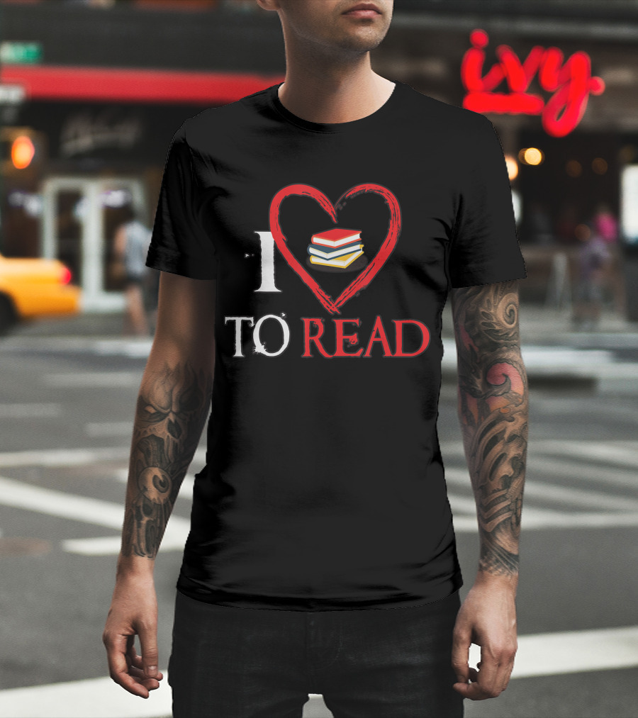 I Love Heart Books To Read T-Shirt