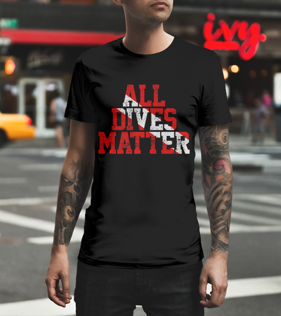 Vintage All Dives Matter Diving Diver Sta Red And White Dive Flag T-Shirt