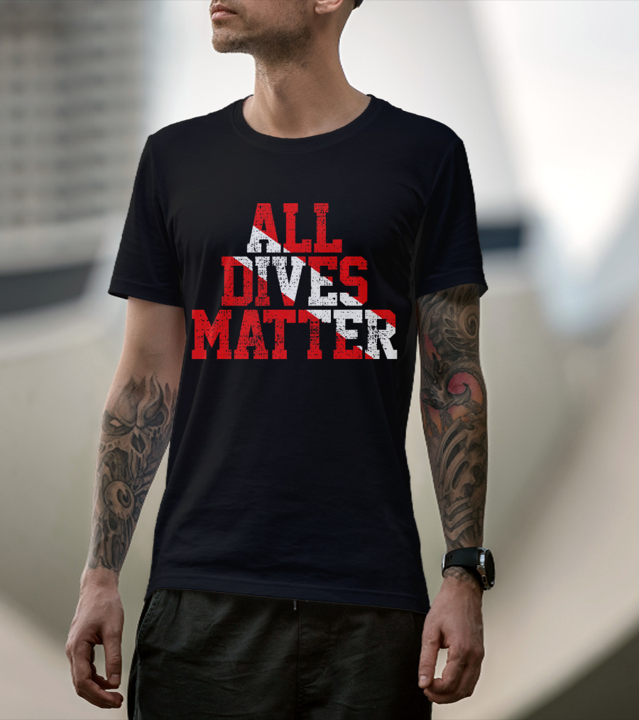 Vintage All Dives Matter Diving Diver Sta Red And White Dive Flag T-Shirt