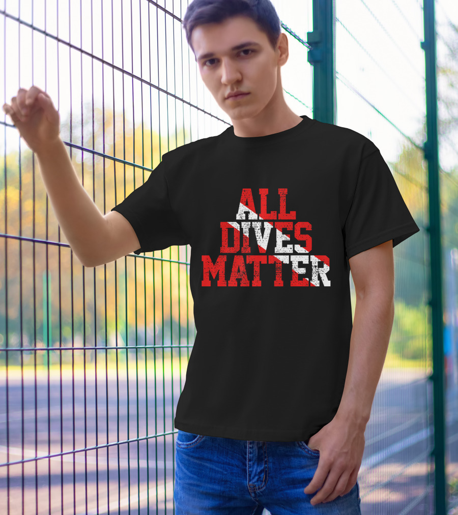 Vintage All Dives Matter Diving Diver Sta Red And White Dive Flag T-Shirt