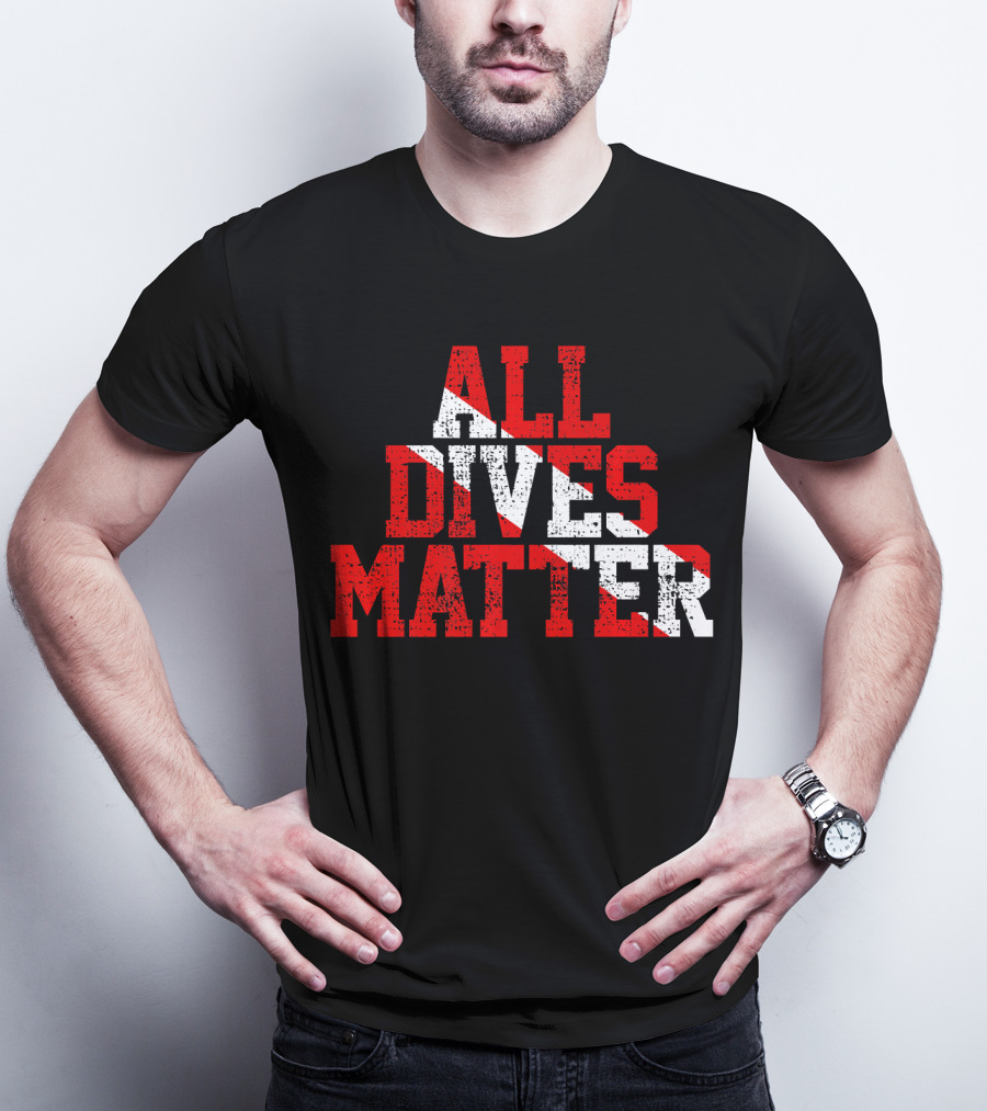 Vintage All Dives Matter Diving Diver Sta Red And White Dive Flag T-Shirt