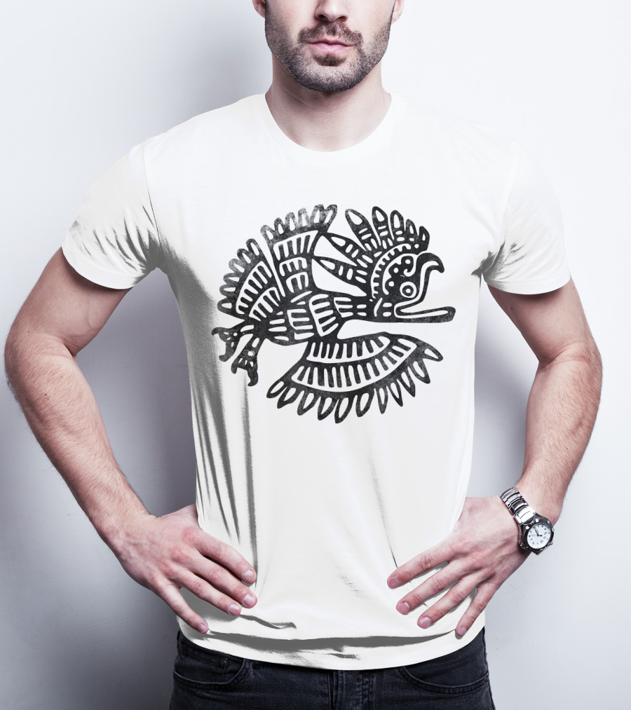 Vintage Aztec Drawing Bird Archeology T-Shirt