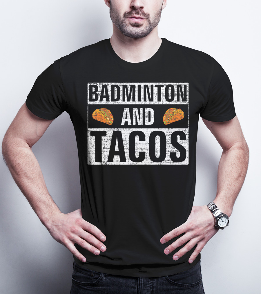 Badminton And Tacos Vintage Style Retro Vibes T-Shirt