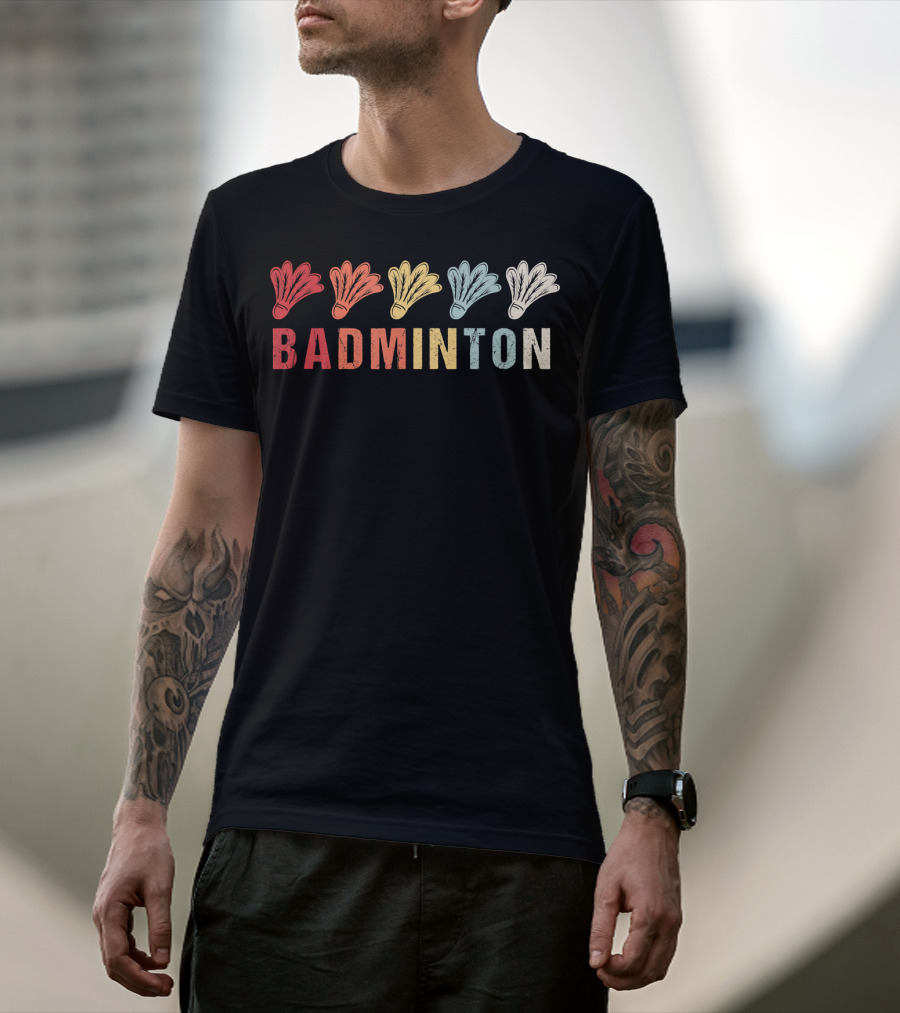 Vintage Badminton Sport Shuttlecock T-Shirt