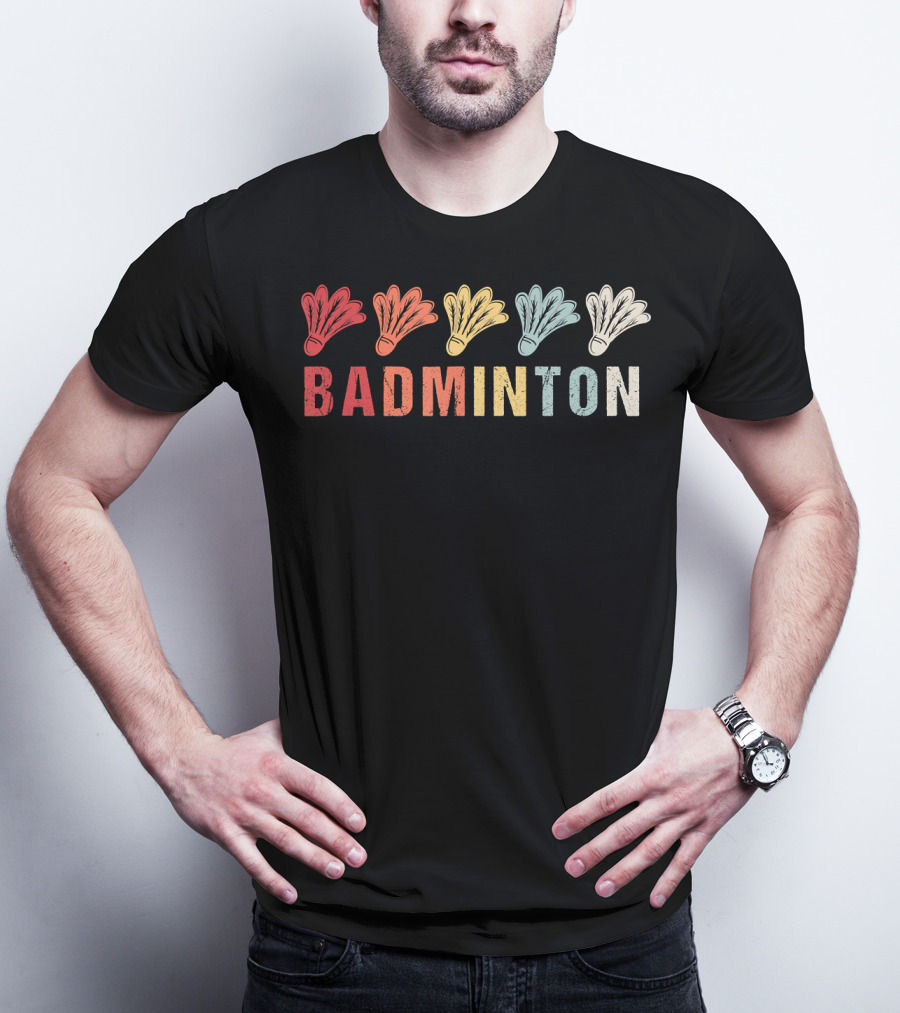 Vintage Badminton Sport Shuttlecock T-Shirt