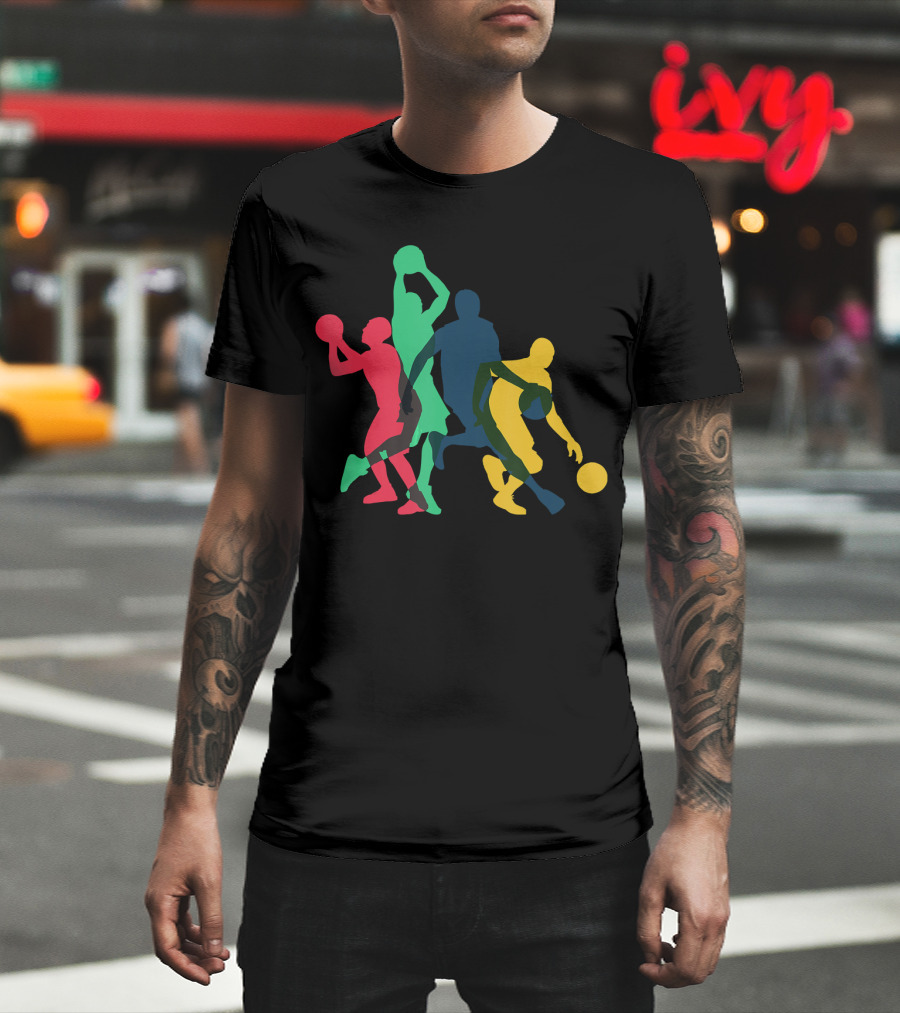 Vintage Colorful Basketball T-Shirt