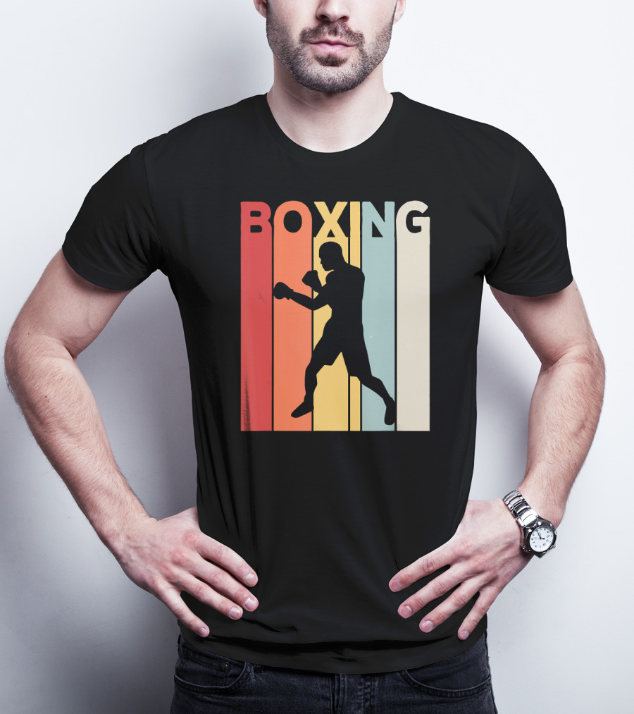 Vintage Boxing Boxer Silhouette Retro Sport Fight T-Shirt