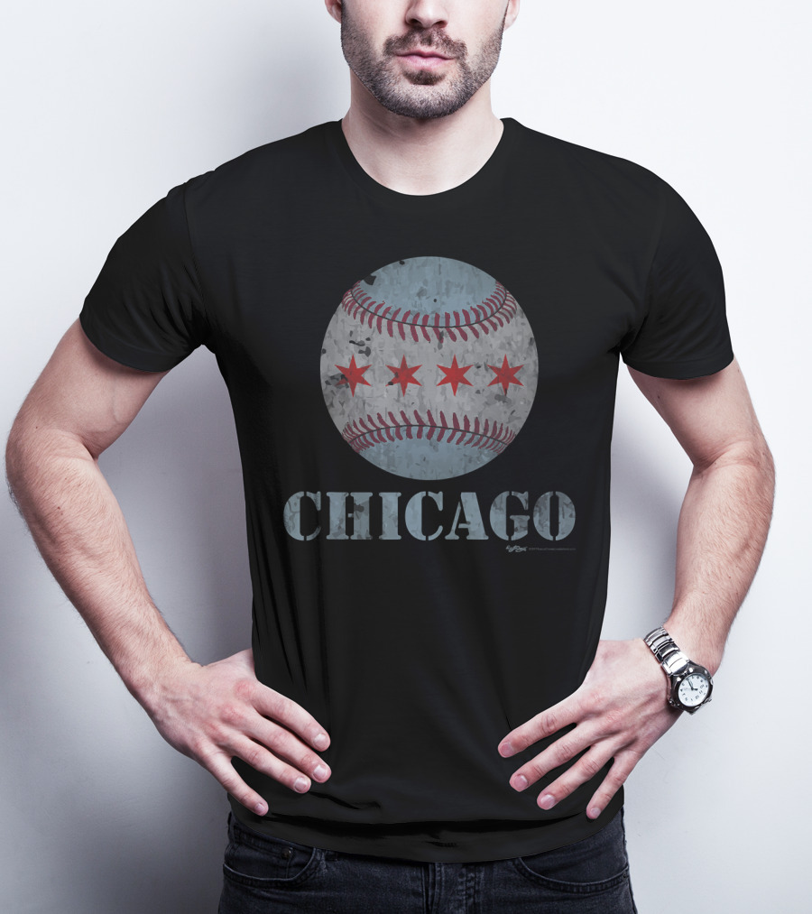 Chicago Baseball Stars Vintage Flag T-Shirt