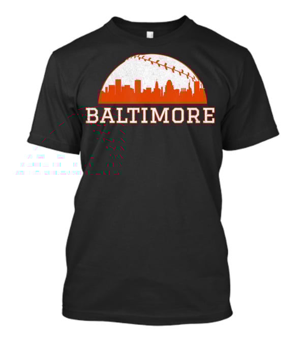 Baltimore Vintage Skyline With Baseball T-Shirt