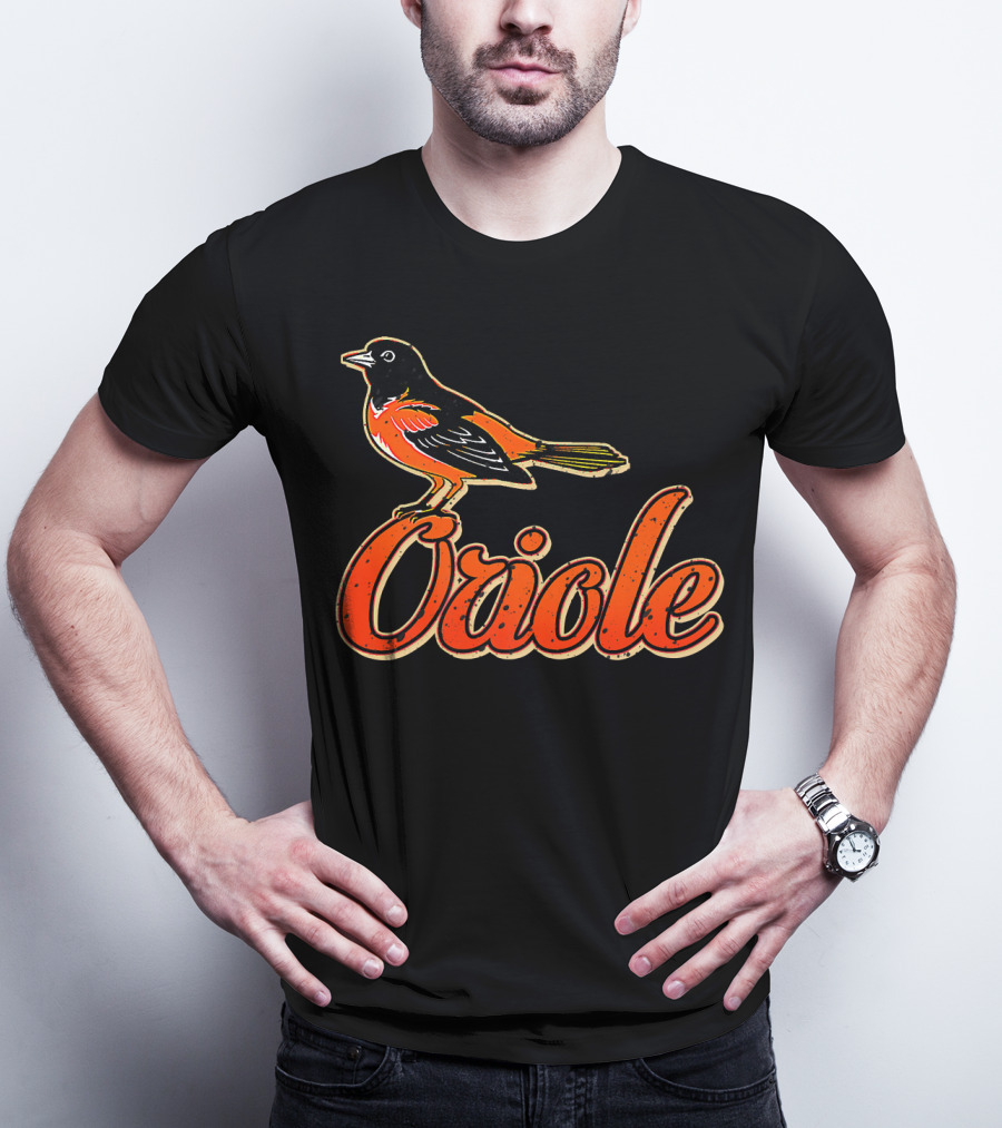 Vintage Oriole Bird Script Text Amazing Bird T-Shirt