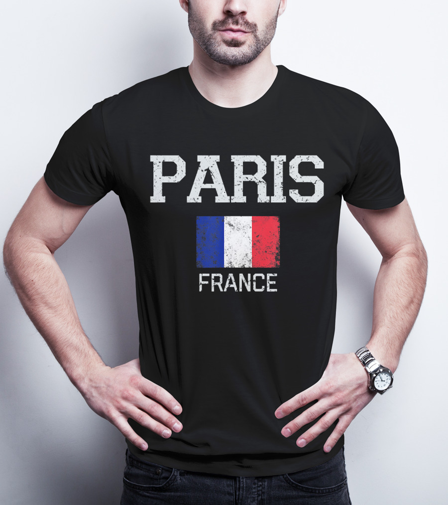 Paris France Vintage Flag T-Shirt