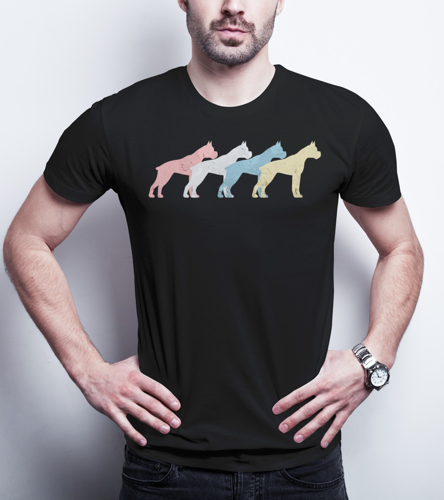Vintage Boxer Funny Dogs Lovers Retro Canine T-Shirt