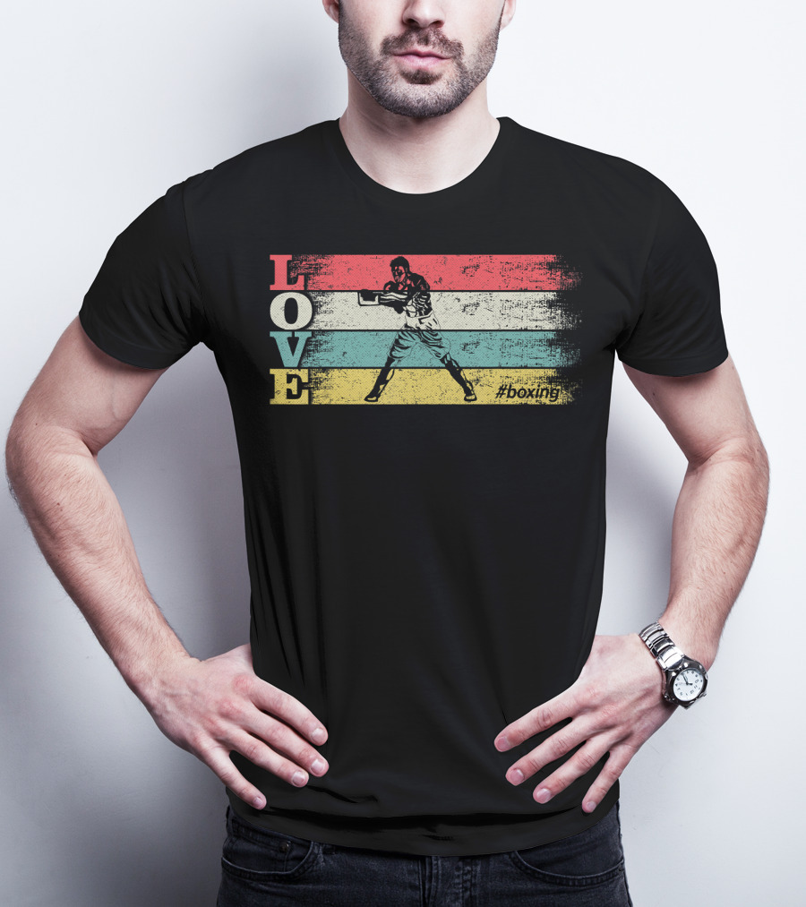 LOVE Vintage Boxing Stripes #boxing T-Shirt