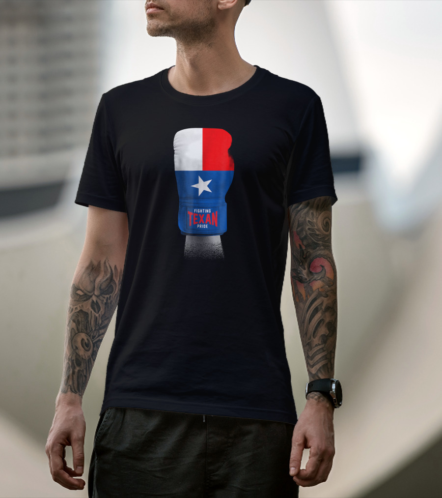 Vintage Texas Flag Boxing Gloves Fighting Texan Pride T-Shirt