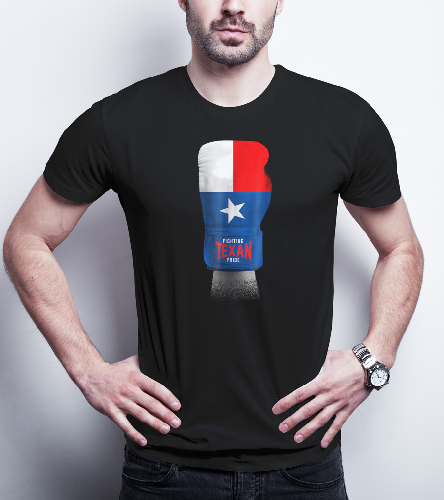 Vintage Texas Flag Boxing Gloves Fighting Texan Pride T-Shirt