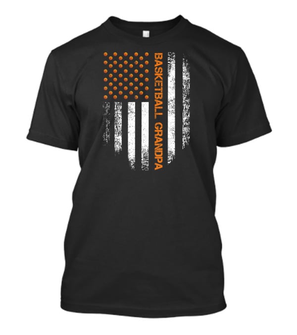 Basketball Grandpa Vintage USA American Flag T-Shirt