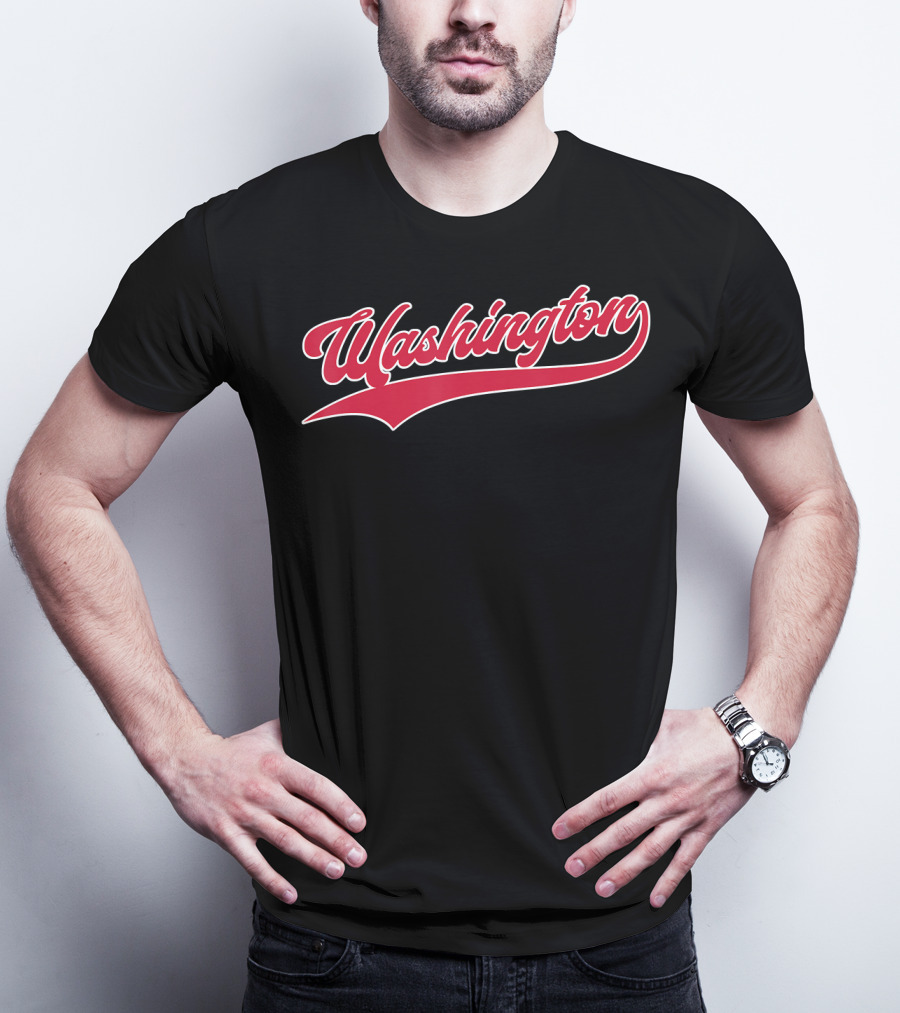 Vintage Washington Baseball Script Retr T-Shirt