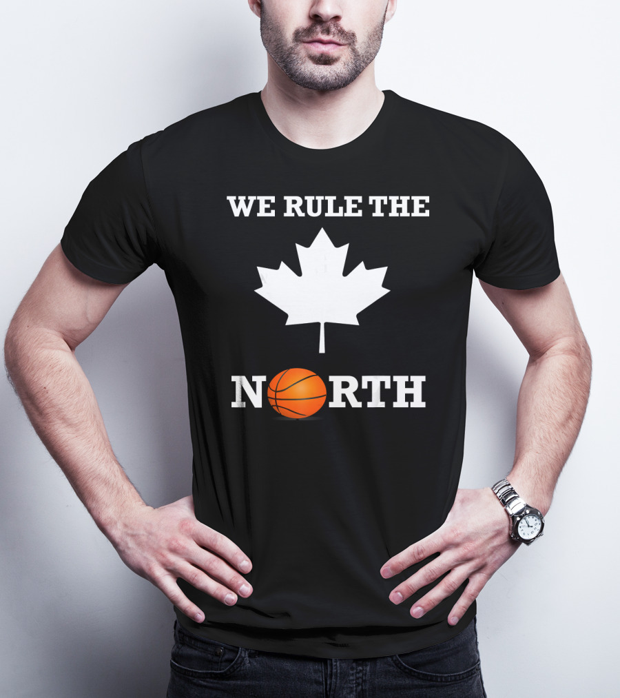 We Rule The North Canada Basketball Maple Leaf Orange Ball T-Shirt