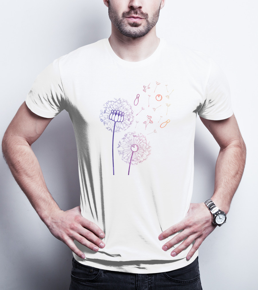 Wild Flower Dandelion Bowling Pins Bowl T-Shirt