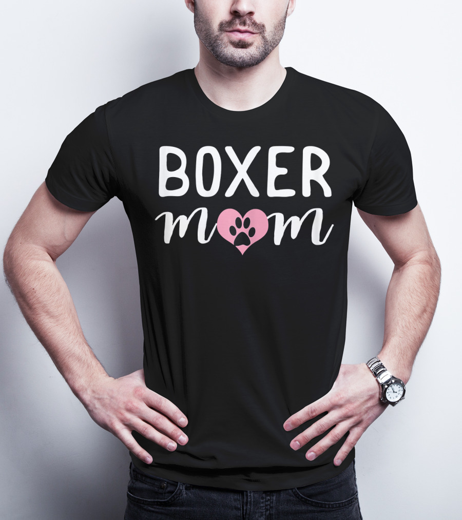 Boxer Mom Paw Heart T-Shirt