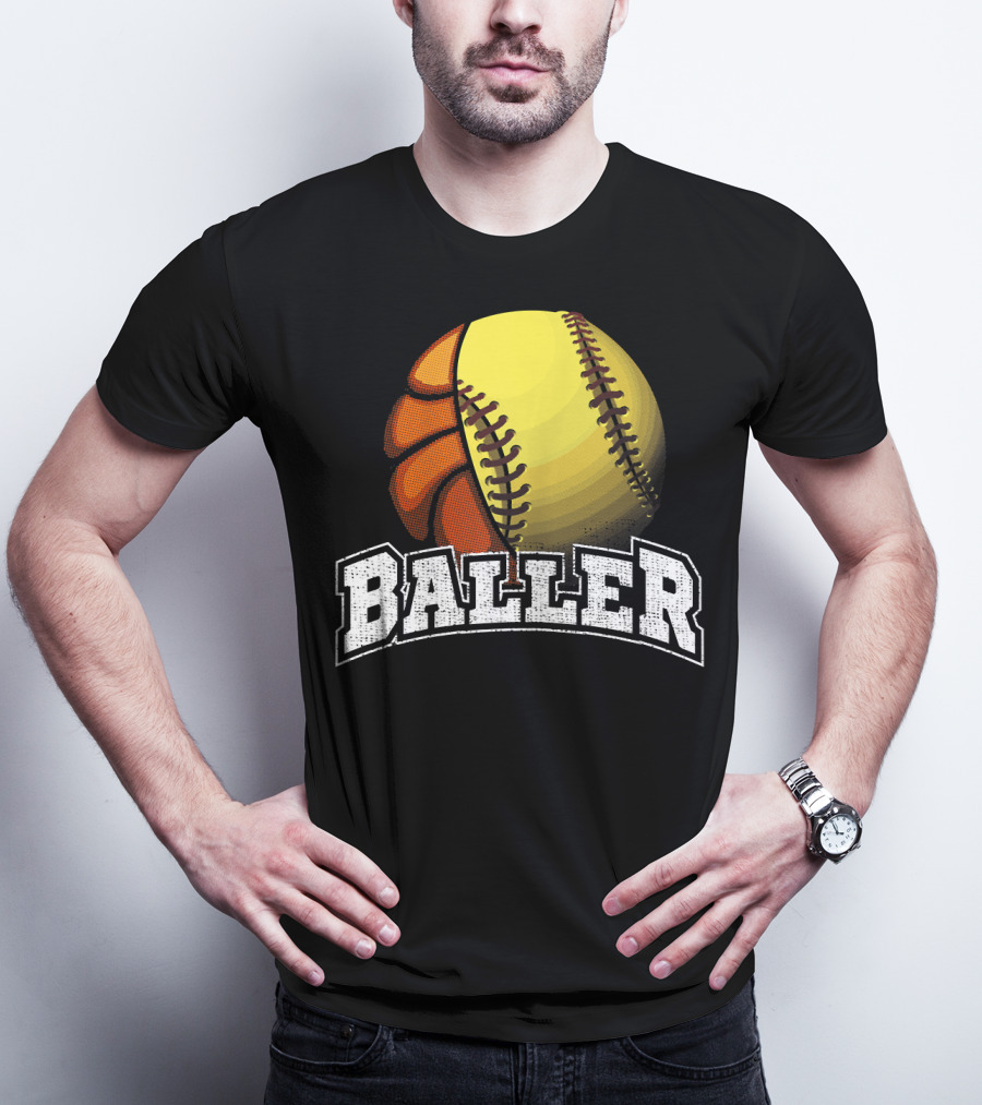 Baller Funny Girls Softball Basketball Combo T-Shirt