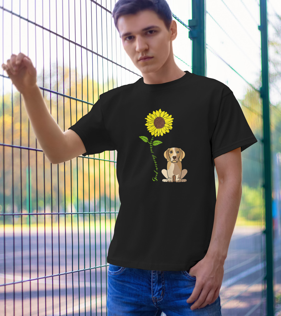 Good Morning Sunshine Beagle With Sunflower T-Shirt