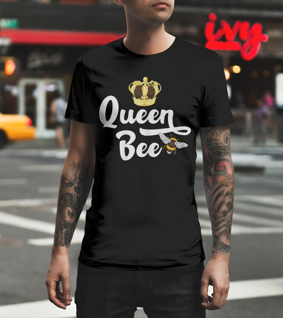 Queen Bee Mother's Crown And Bumblebee T-Shirt