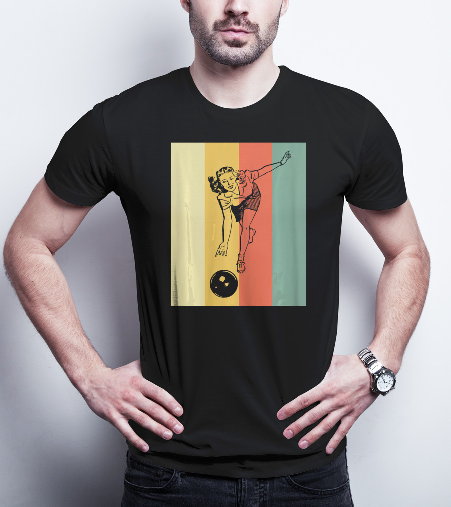 Vintage Bowling Bowlin Retro Style Bowler T-Shirt