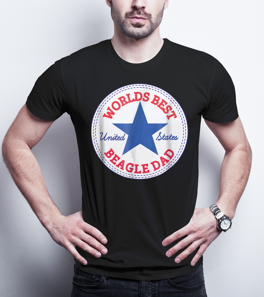 Worlds Best Beagle Dad United States Star T-Shirt