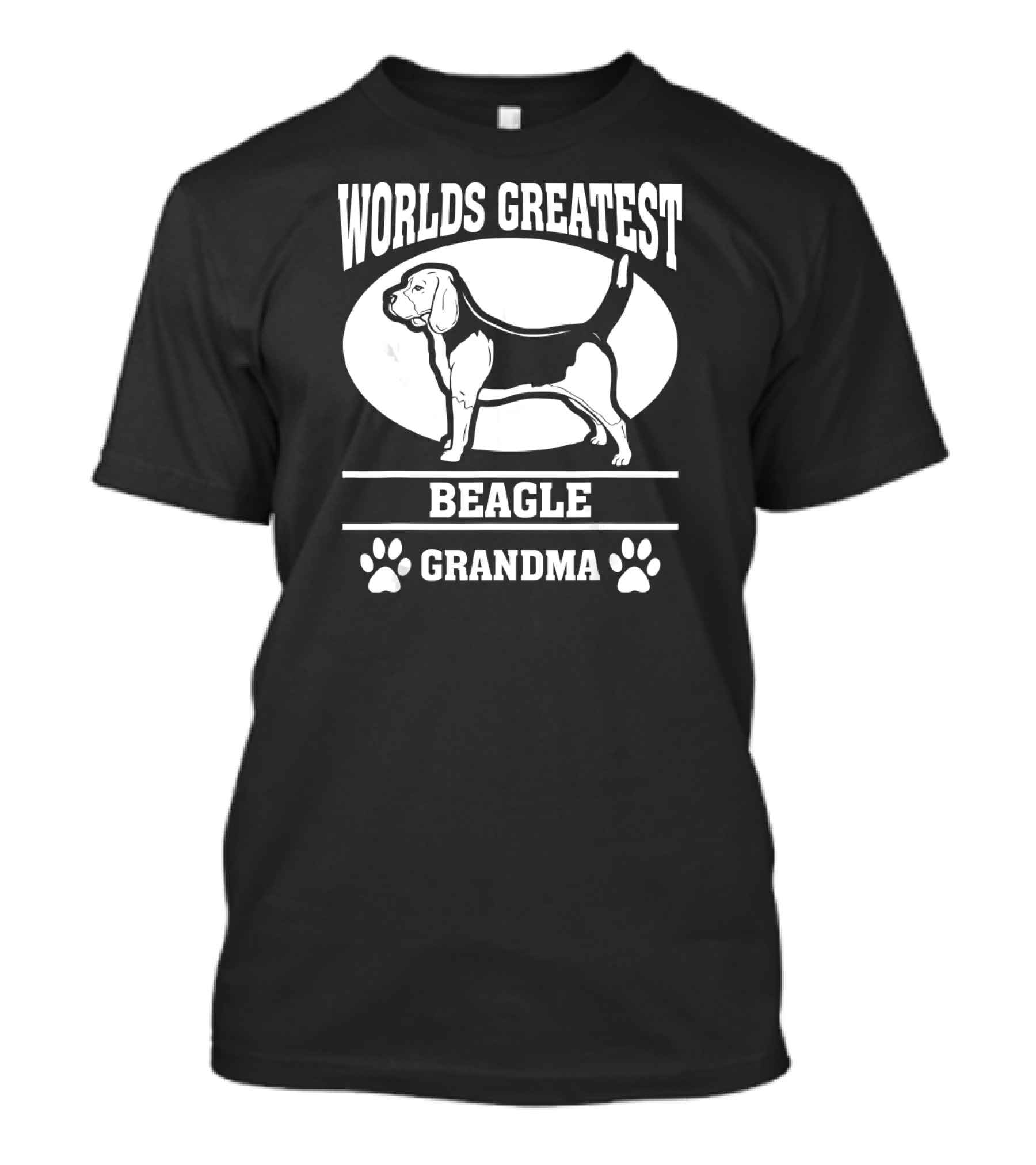 Worlds Greatest Beagle Grandma Dog Pawprints T-Shirt