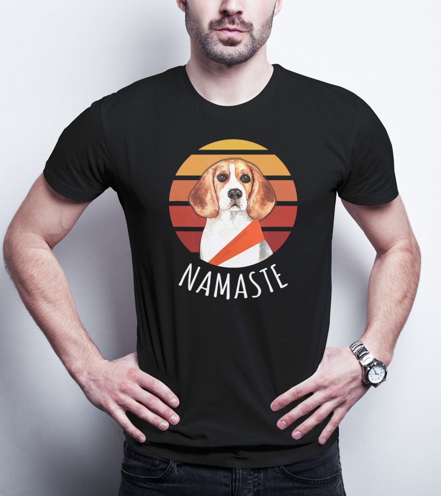 Namaste Beagle Sunset Yoga T-Shirt