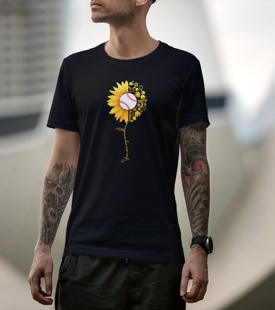 You Are My Sunshine Baseball Sunflower Blossoms T-Shirt