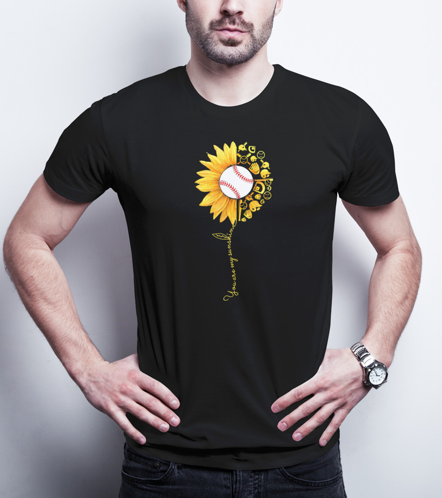 You Are My Sunshine Baseball Sunflower Blossoms T-Shirt