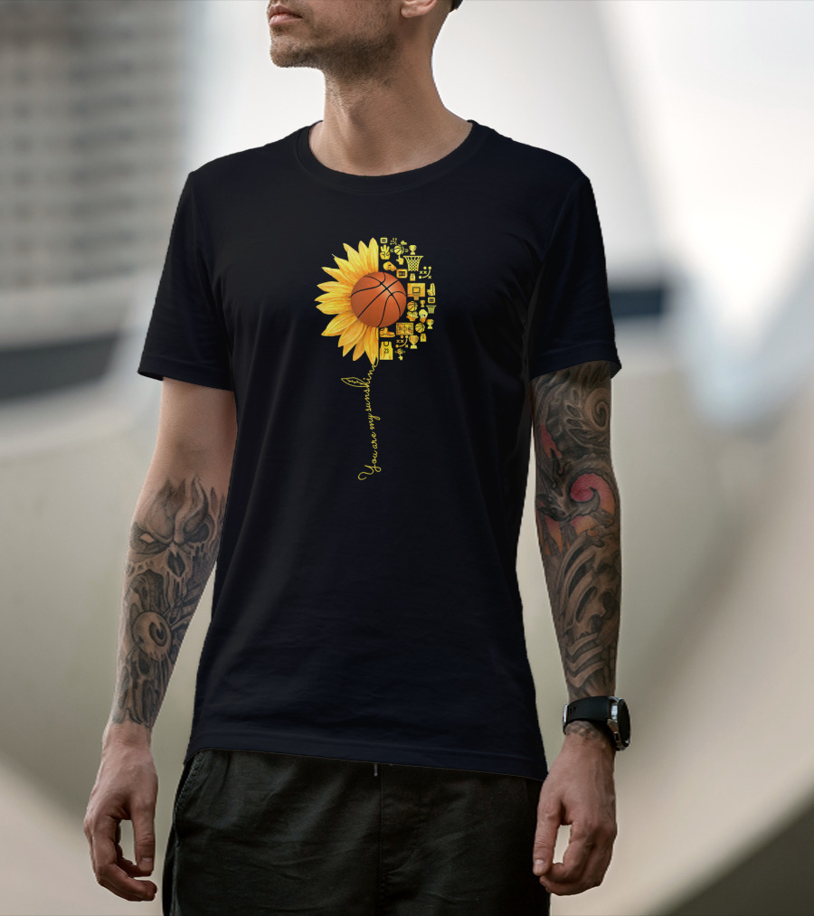 You Are My Sunshine Sunflower Basketball Trophy Icons T-Shirt