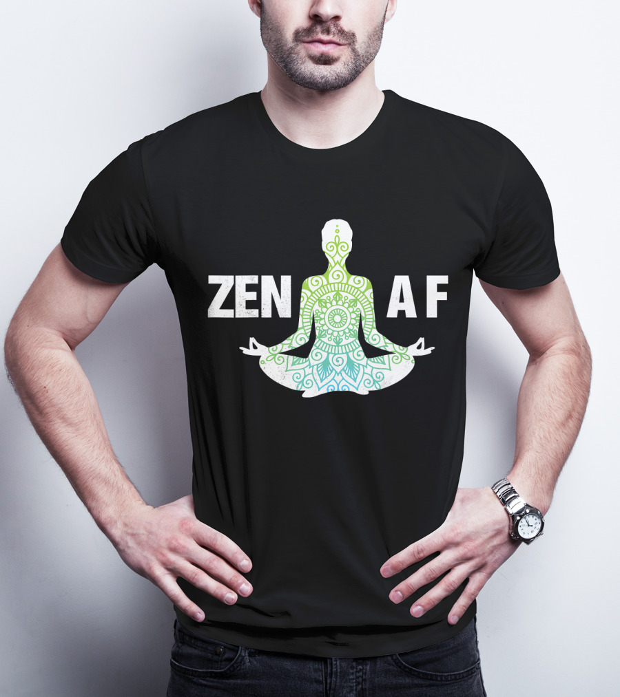 Zen AF Yoga Namaste Mandala Hippi Sitting Pose T-Shirt