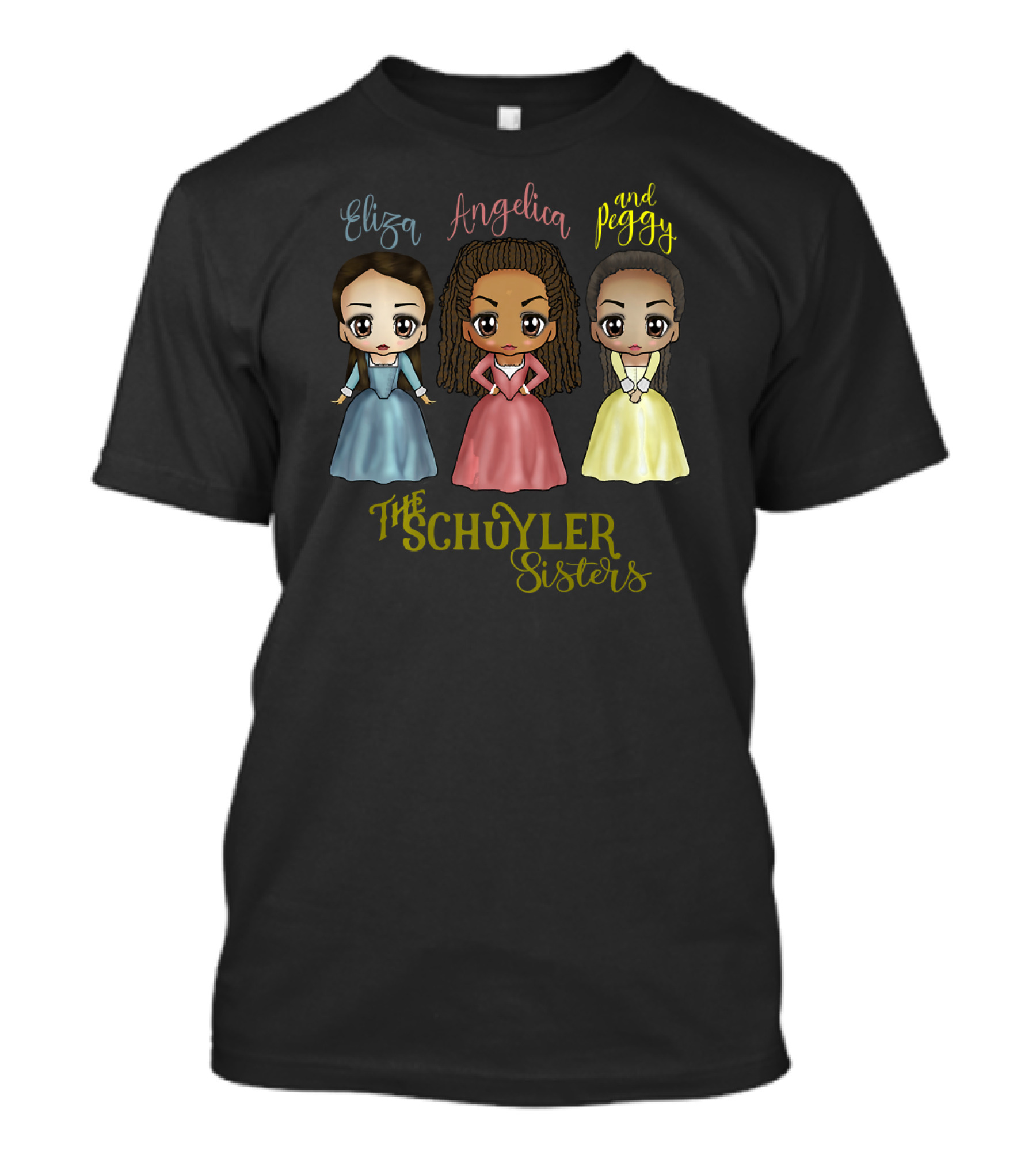 Eliza Angelica And Peggy The Schuyler Sisters Chibi Art By Mary T-Shirt