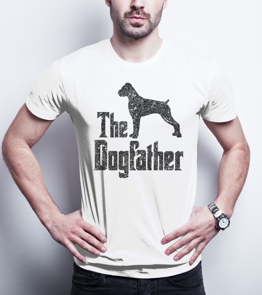 The Dogfather Boxer Uncropped Ears T-Shirt