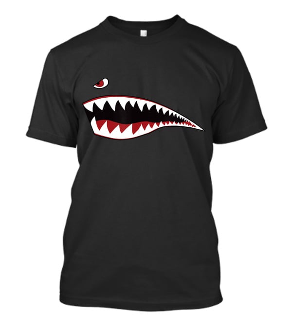 Shark Nose Art WWII Green Military Airplane Iconic T-Shirt