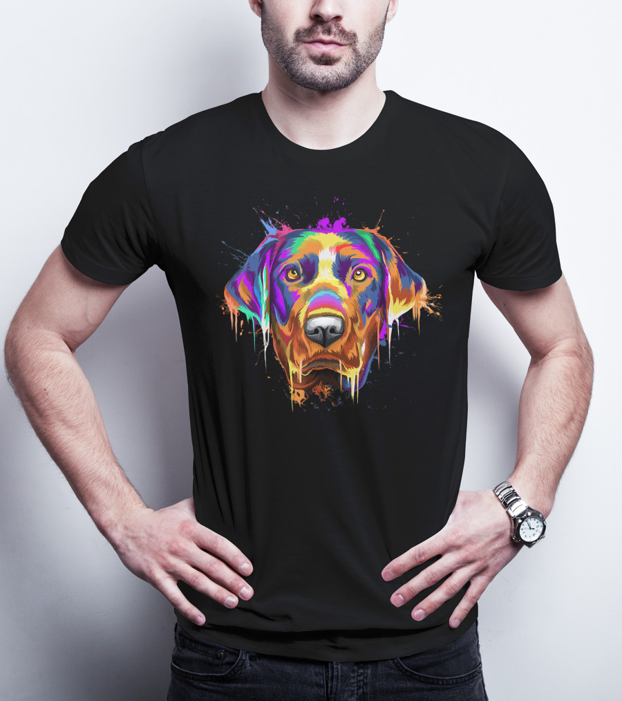 Splash Art Labrador Retriever Colorful Drips T-Shirt