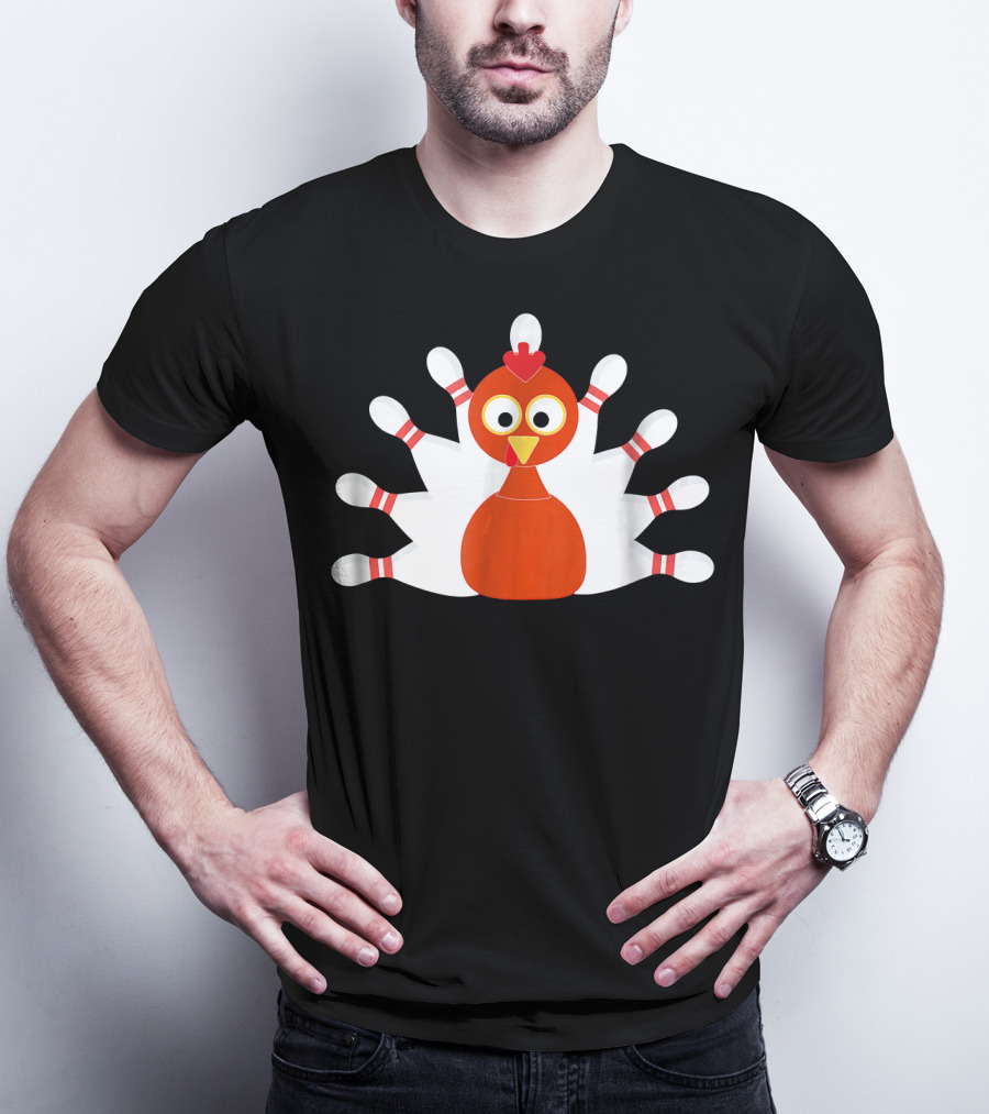 Sports Turkey And Bowling For Thanksgiving Fun T-Shirt