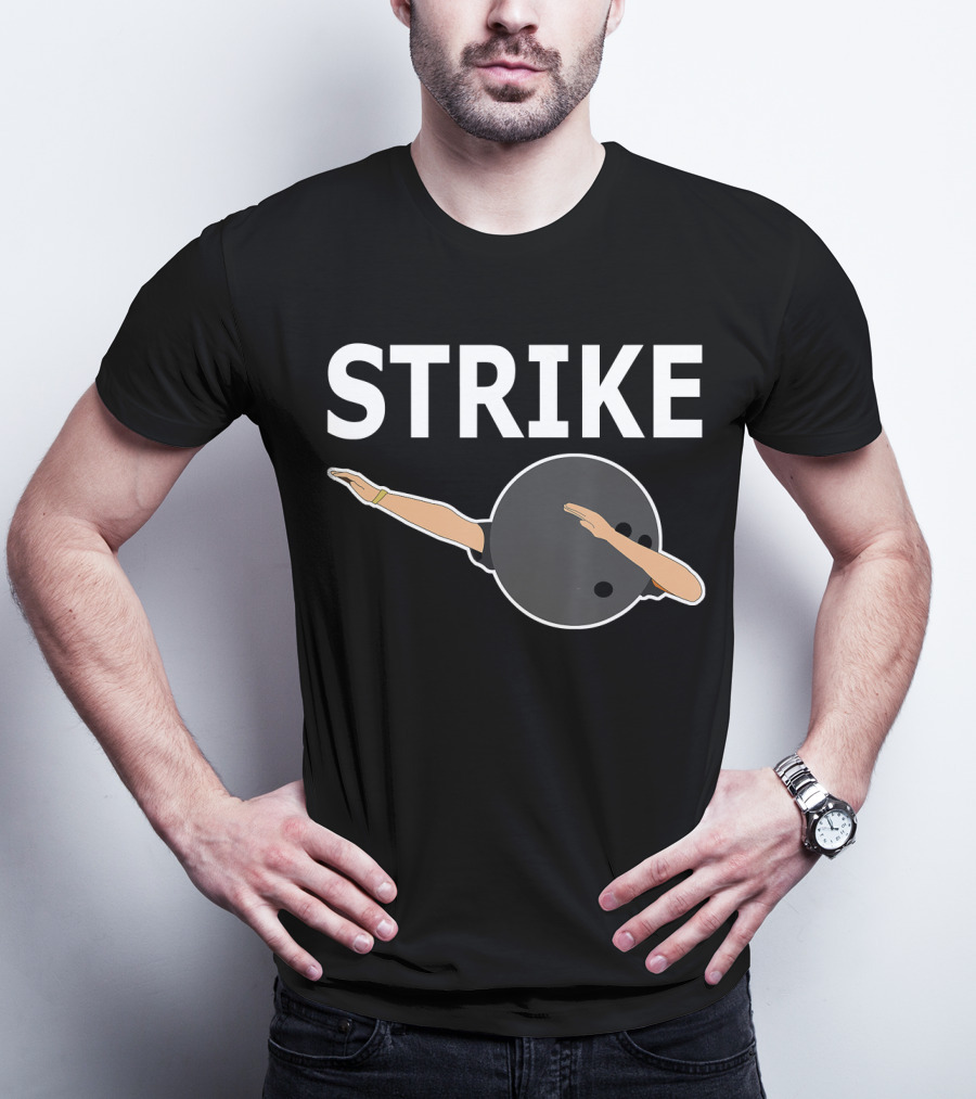 Strike Bowling Ball Dabbing Funny DAB T-Shirt
