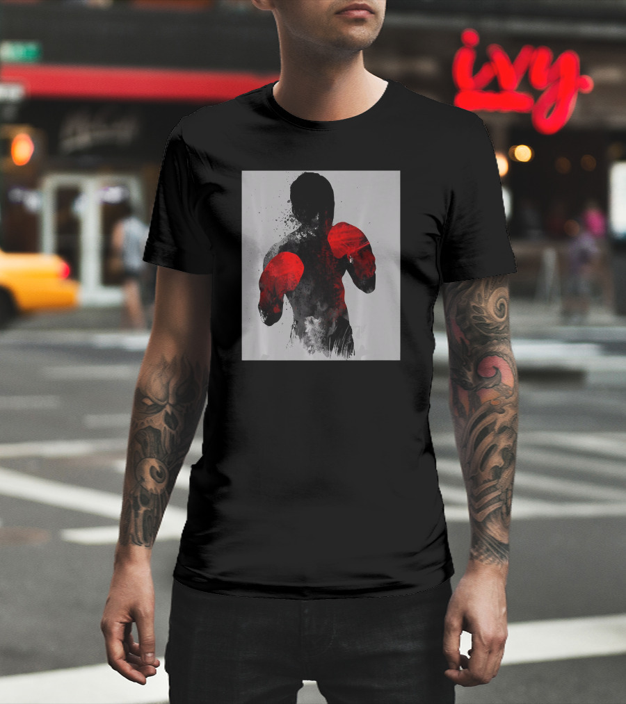 Striker Boxing Muay Thai Kickboxing MMA Red Gloves Fighter T-Shirt