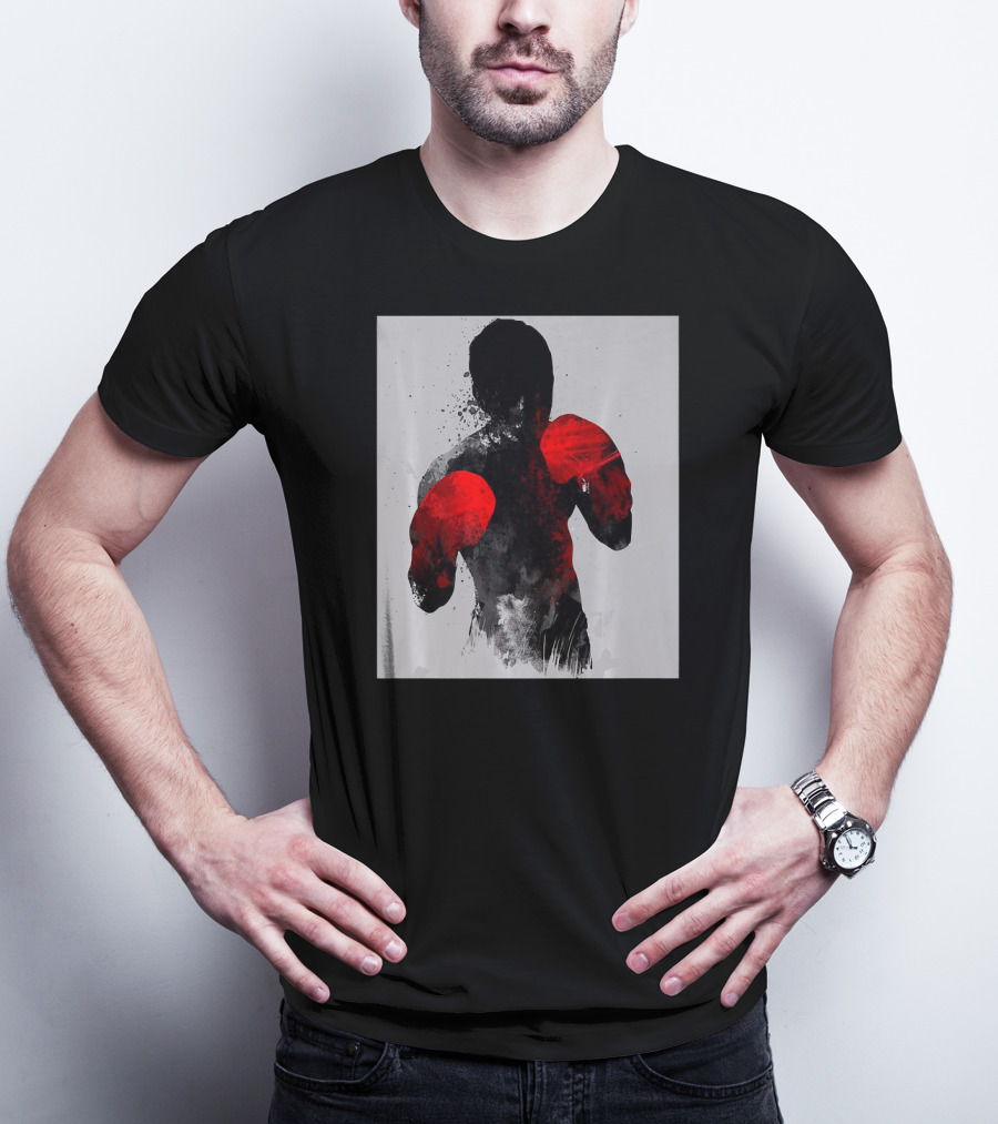 Striker Boxing Muay Thai Kickboxing MMA Red Gloves Fighter T-Shirt