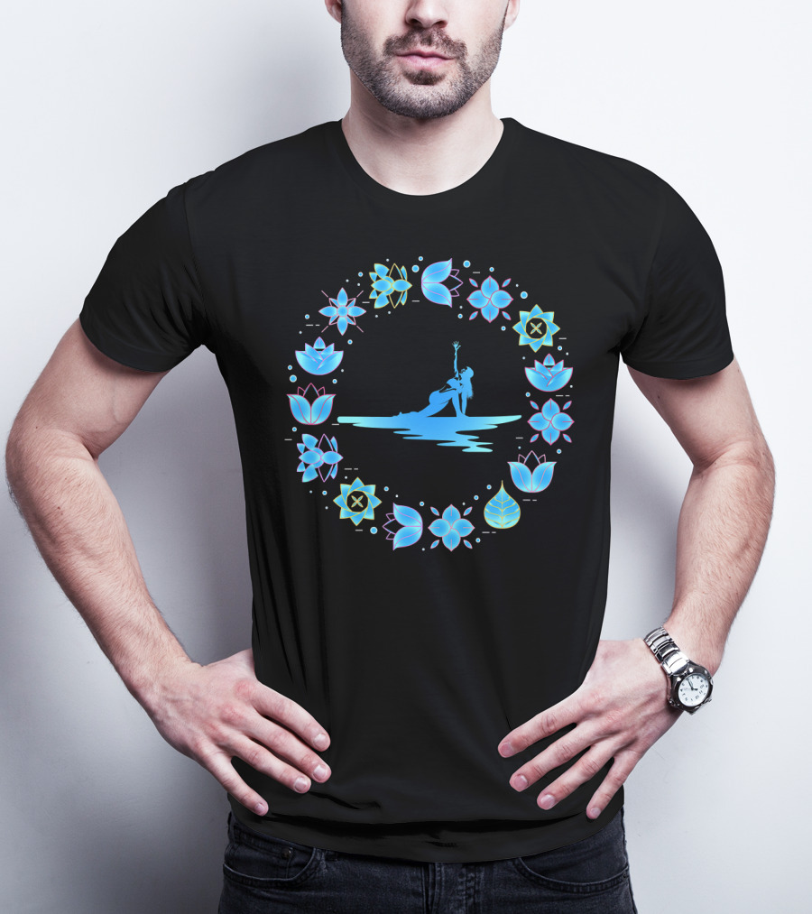 SUP Yoga Paddle Board Zen Vibe Lotus Mandala Blossom Ocean Harmony T-Shirt