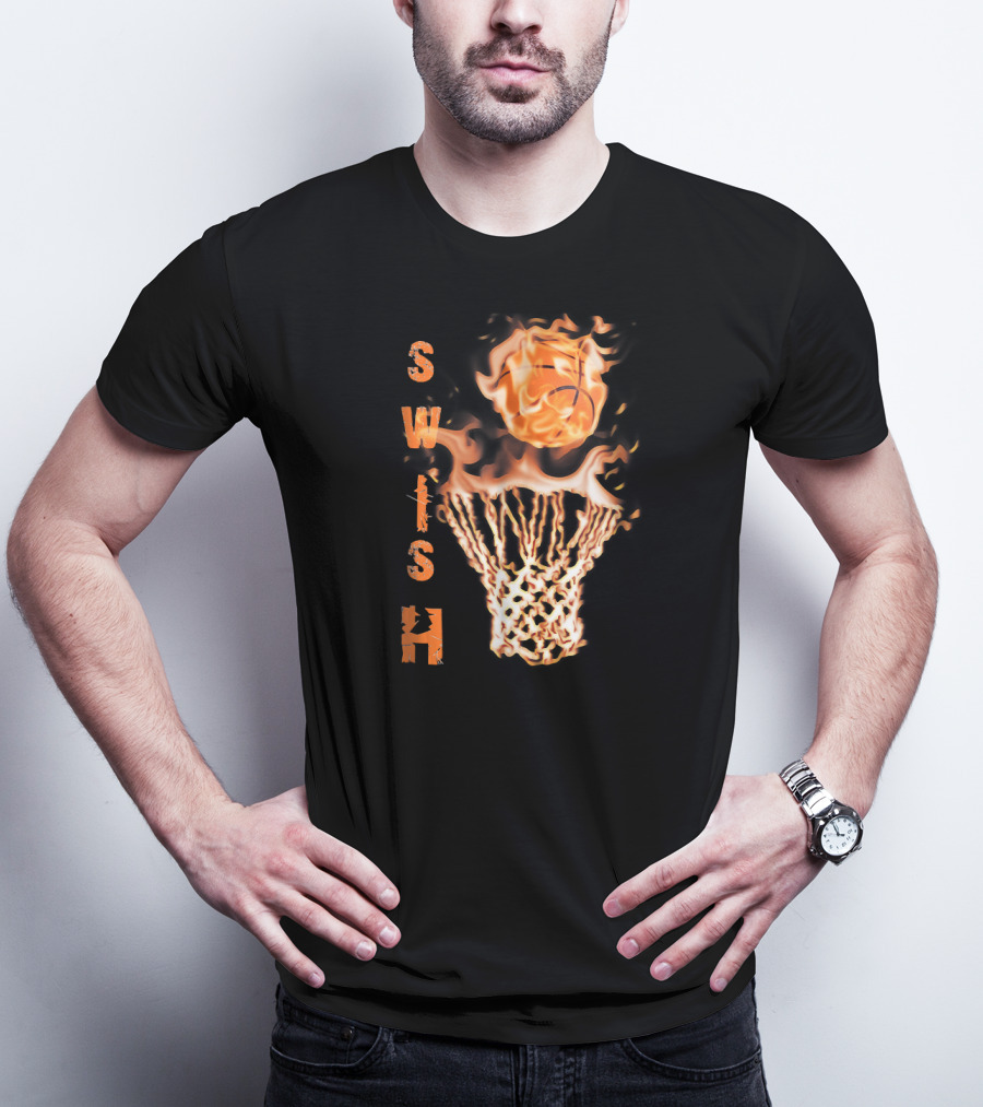 Swish Basketball Flaming Dunk T-Shirt