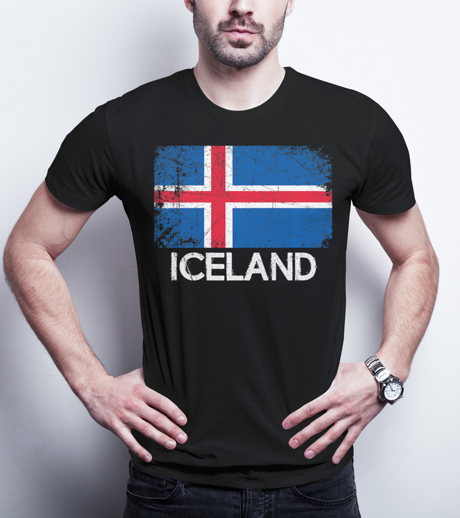 Icelandic Flag Vintage Iceland T-Shirt